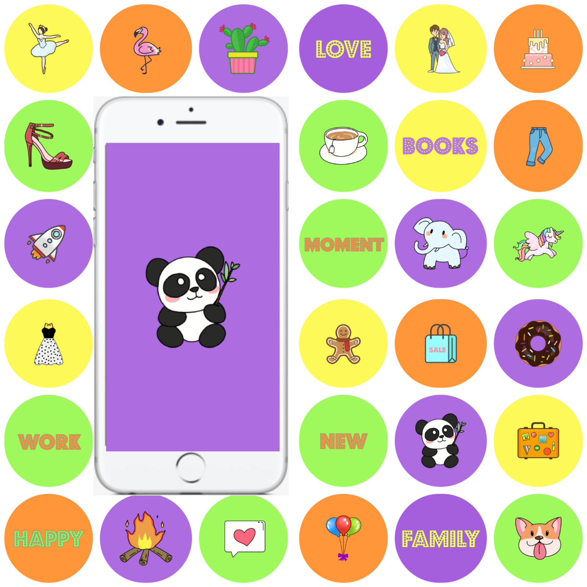 140 bright lifestyle highlight instagram icons. Caarton soci | Inspire ...