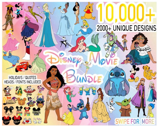 10000 Princess SVG Bundle LAYERED Cricut Files, Encanto, Fro | Inspire ...