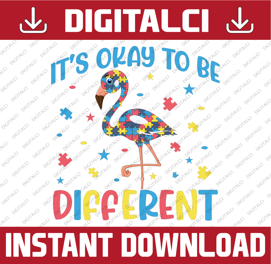 It's OKay To Be Different Flamingo PNG, Autism Puzzle Png, A | Inspire ...