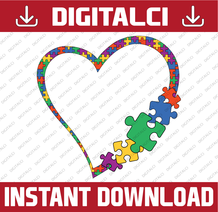 Autism Heart svg png Printable / Autism Awareness / Autism A | Inspire ...