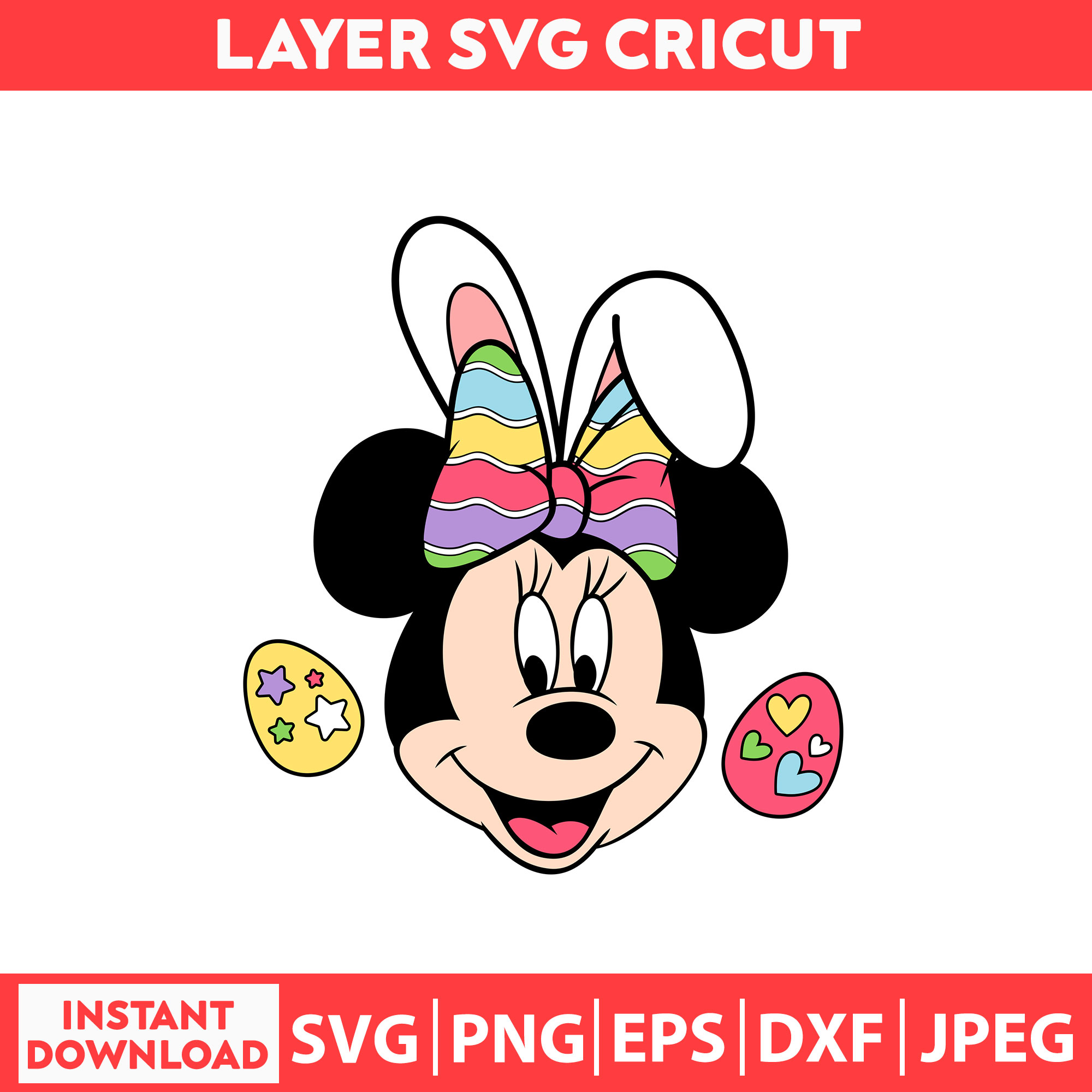 Happy Easter Minnie Mouse Svg, Free Svg, Daily Freebies Svg, | Inspire ...