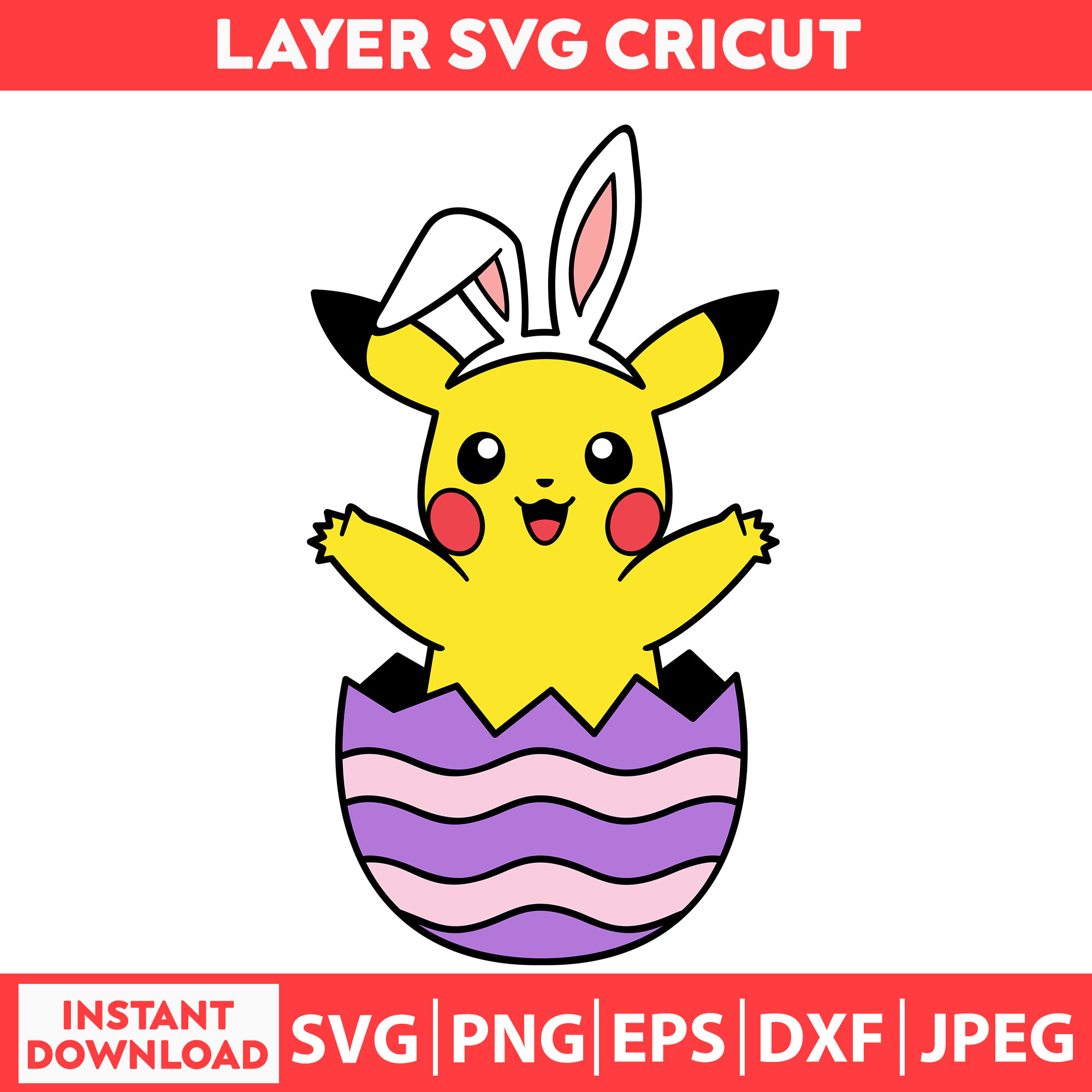 Pikachu Easter Svg, Easter Bunny Svg, Happy Easter Svg, Disn - Inspire Uplift
