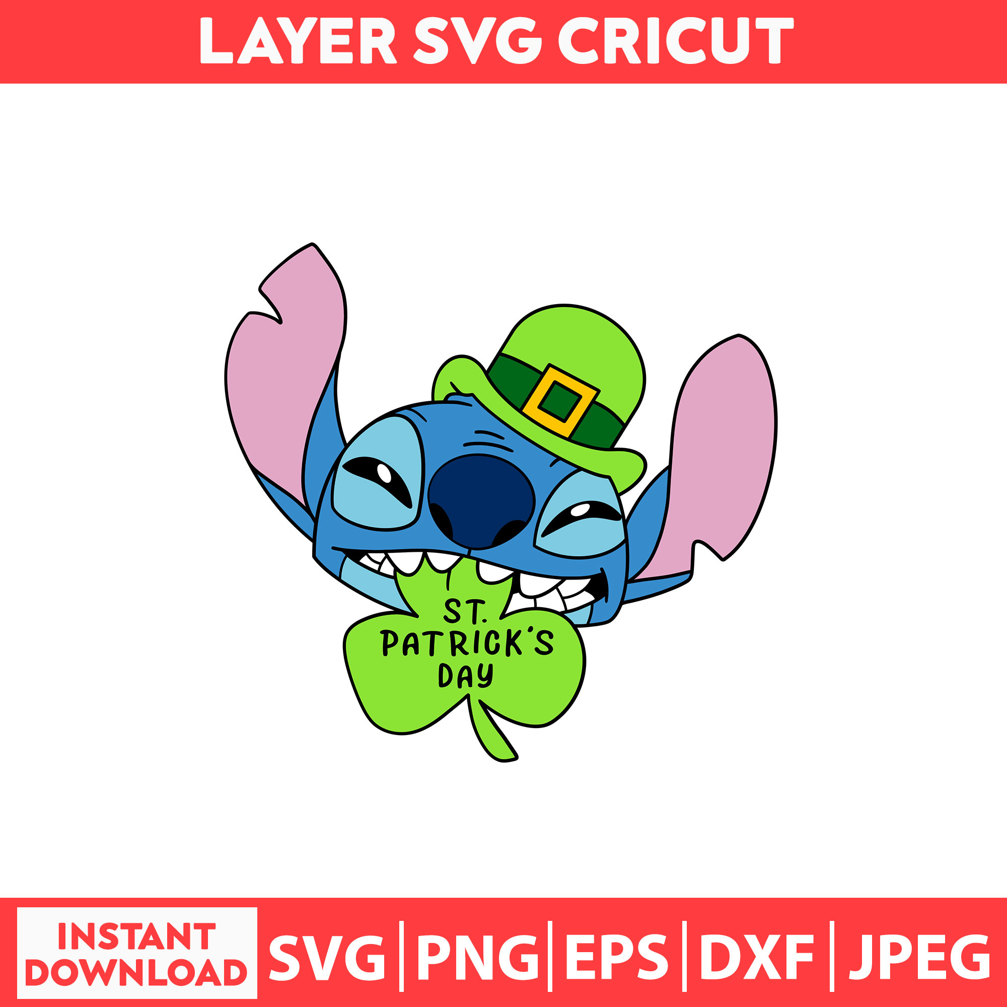 St Patricks Day Stitch Svg, Lucky Svg St Patricks Day, Disne - Inspire ...