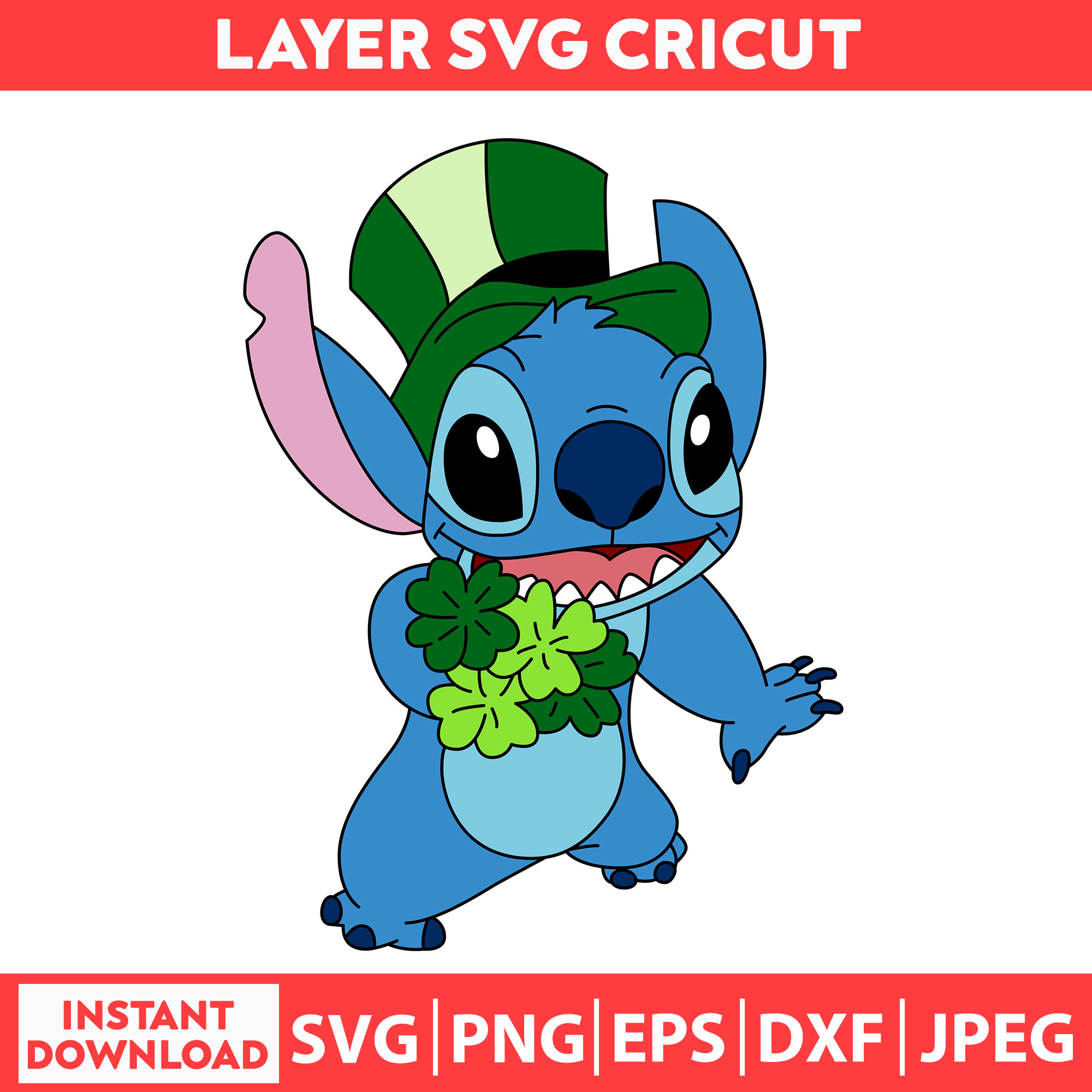 Stitch St Patricks Day Svg, Lucky Svg, St Patricks Day Svg, | Inspire ...