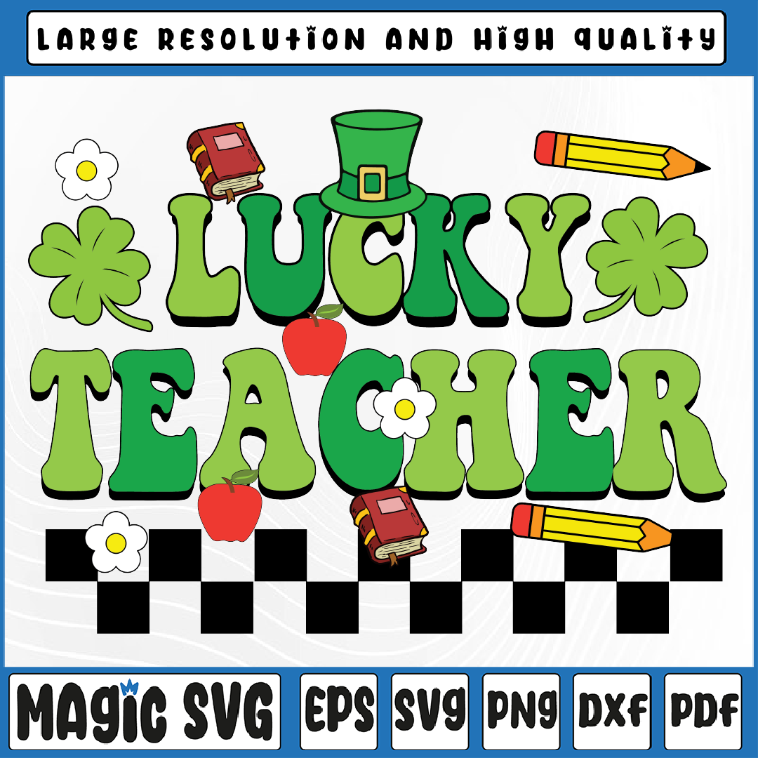 St Patricks Day Lucky Teacher Saint Paddys Groovy Svg, Retr - Inspire ...