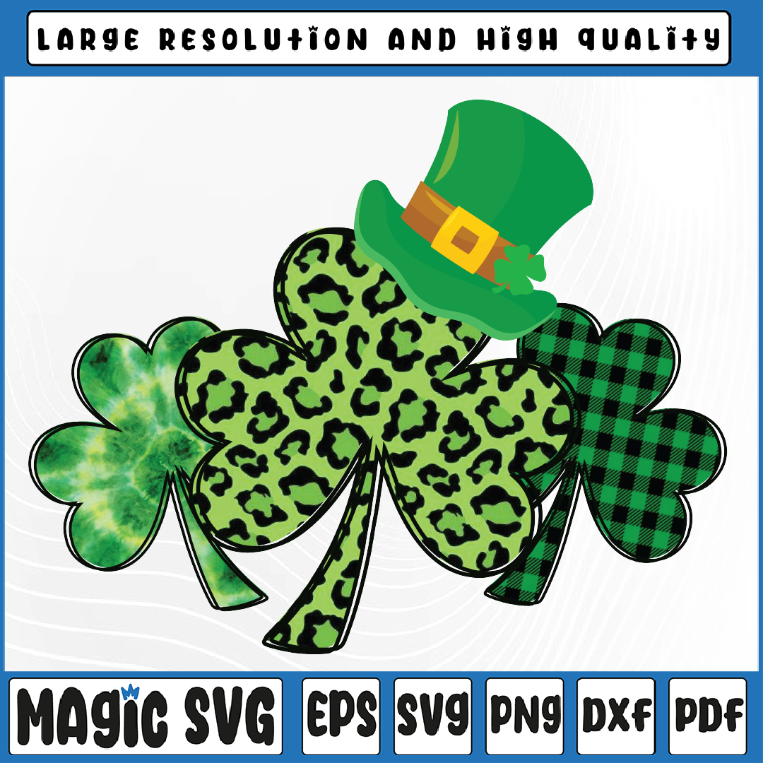 Three Leopard And Plaid Shamrocks St Patricks Day Png, Lucky | Inspire ...
