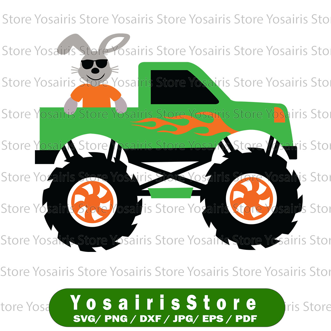 Easter Bunny Rabbit Monster Truck Digital Cutting Files SVG | Inspire ...