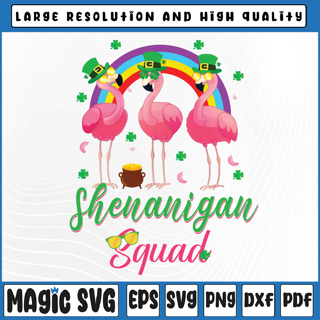 Shenanigan Squad Irish Flamingo Leprechaun St Patrick's Day - Inspire ...