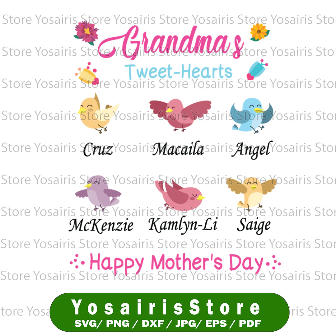 Grandma's Tweet-Hearts Personalized Grandkid's Name Garden G - Inspire ...