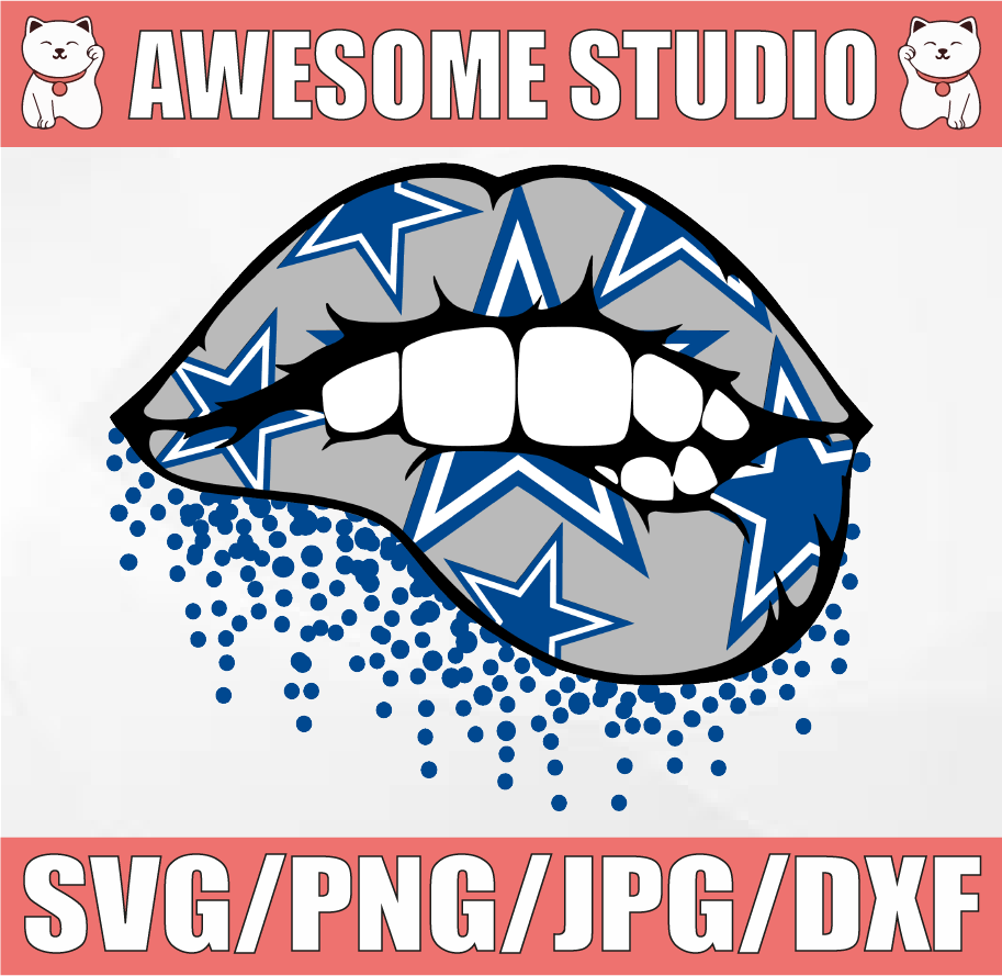 Cowboys lips png File, png file printable, sublimation | Inspire Uplift