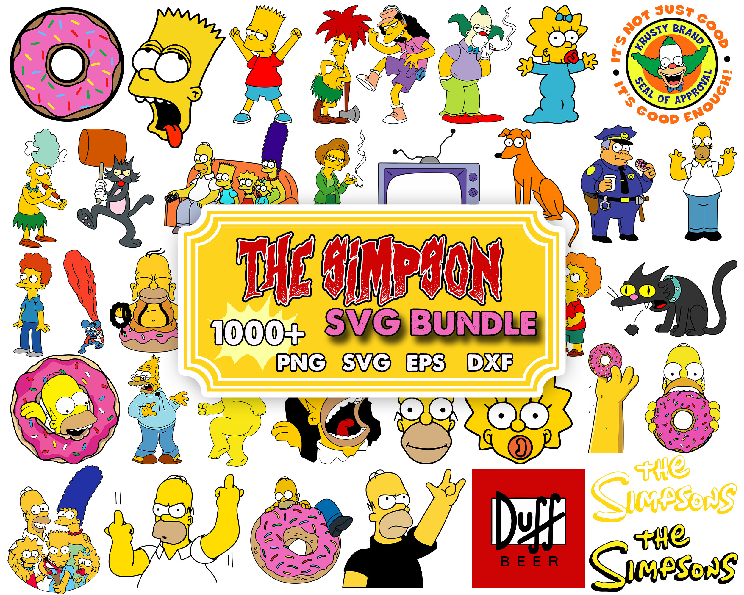 1000 Simpsons Clip Art bundle, Simpsons SVG cut files for Cr - Inspire ...