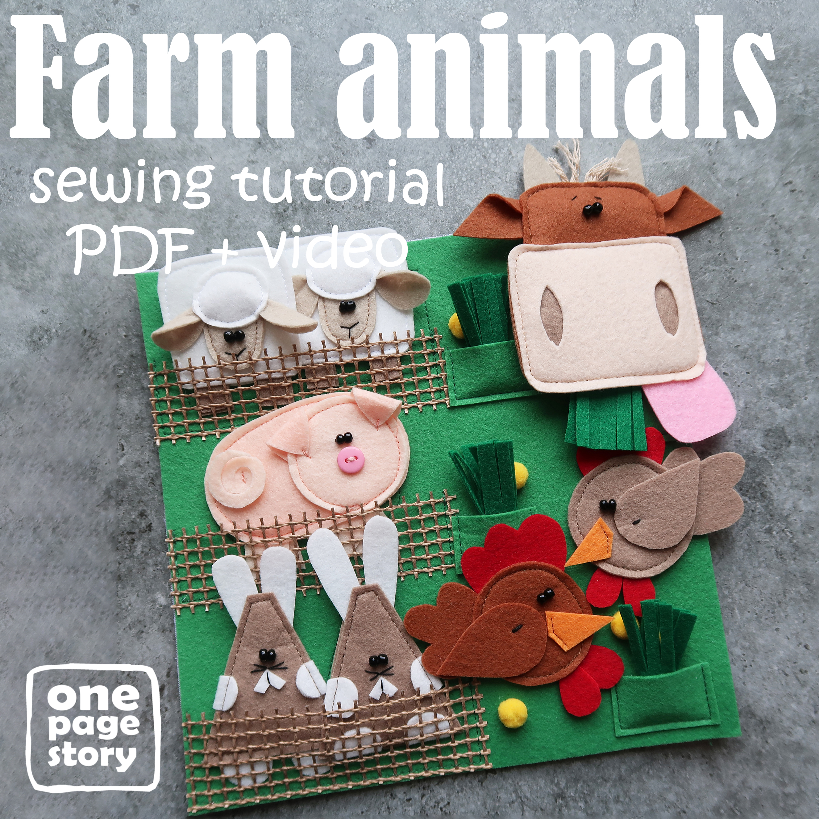 Farm animals. PDF tutorial and pattern | Inspire Uplift
