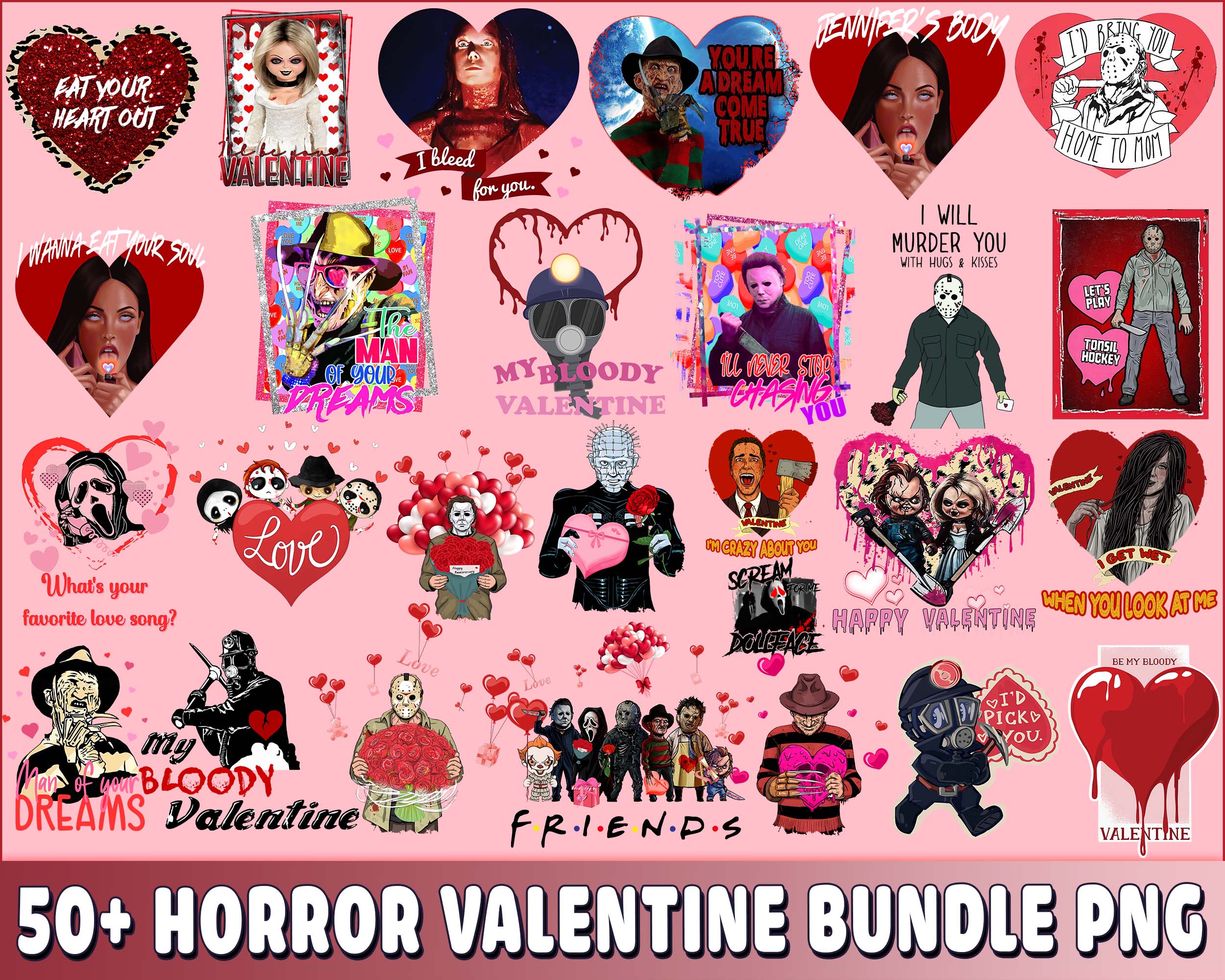 50 file Horror Valentine bundle PNG, Horror Valentine PNG bu - Inspire ...