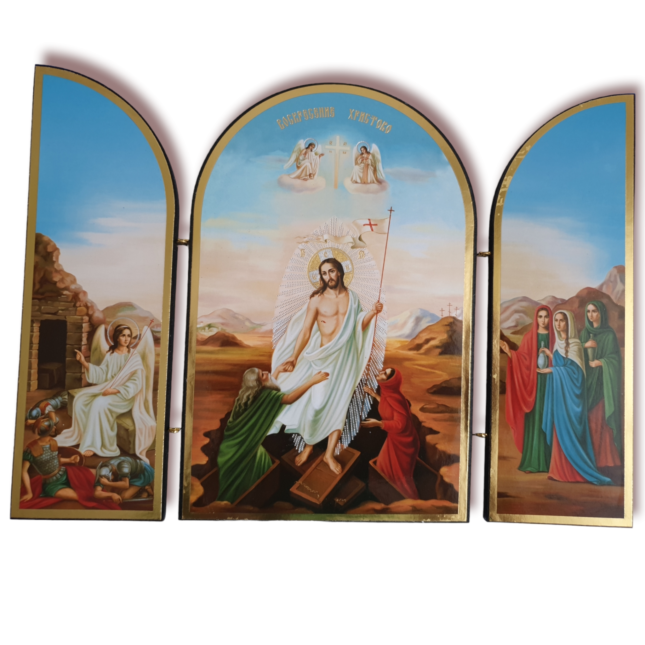 The Resurrection of Jesus Christ | Orthodox icon triptych - Inspire Uplift