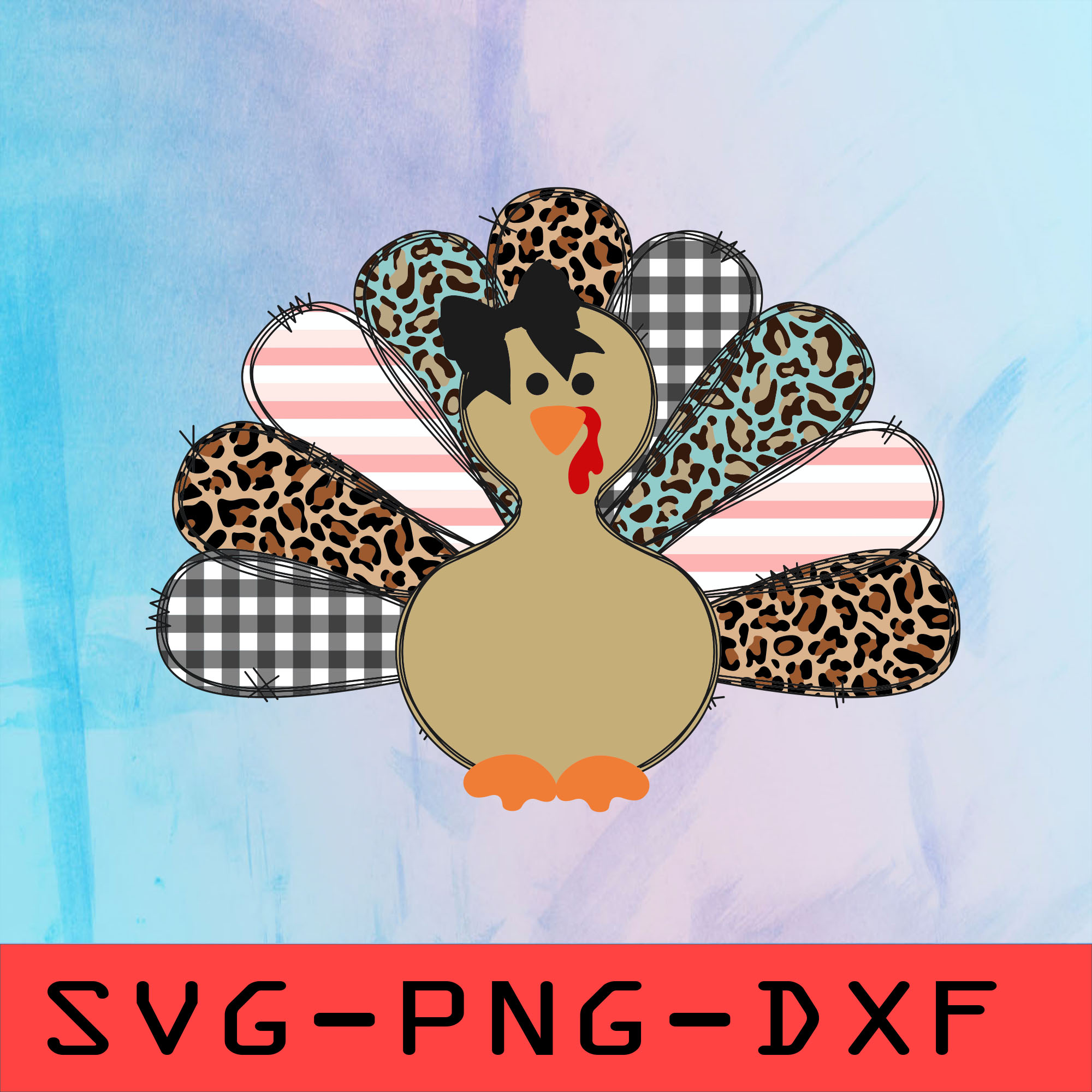 Cute Turkey Thankful Svg,png,dxf,cricut,cut file,clipart | Inspire Uplift