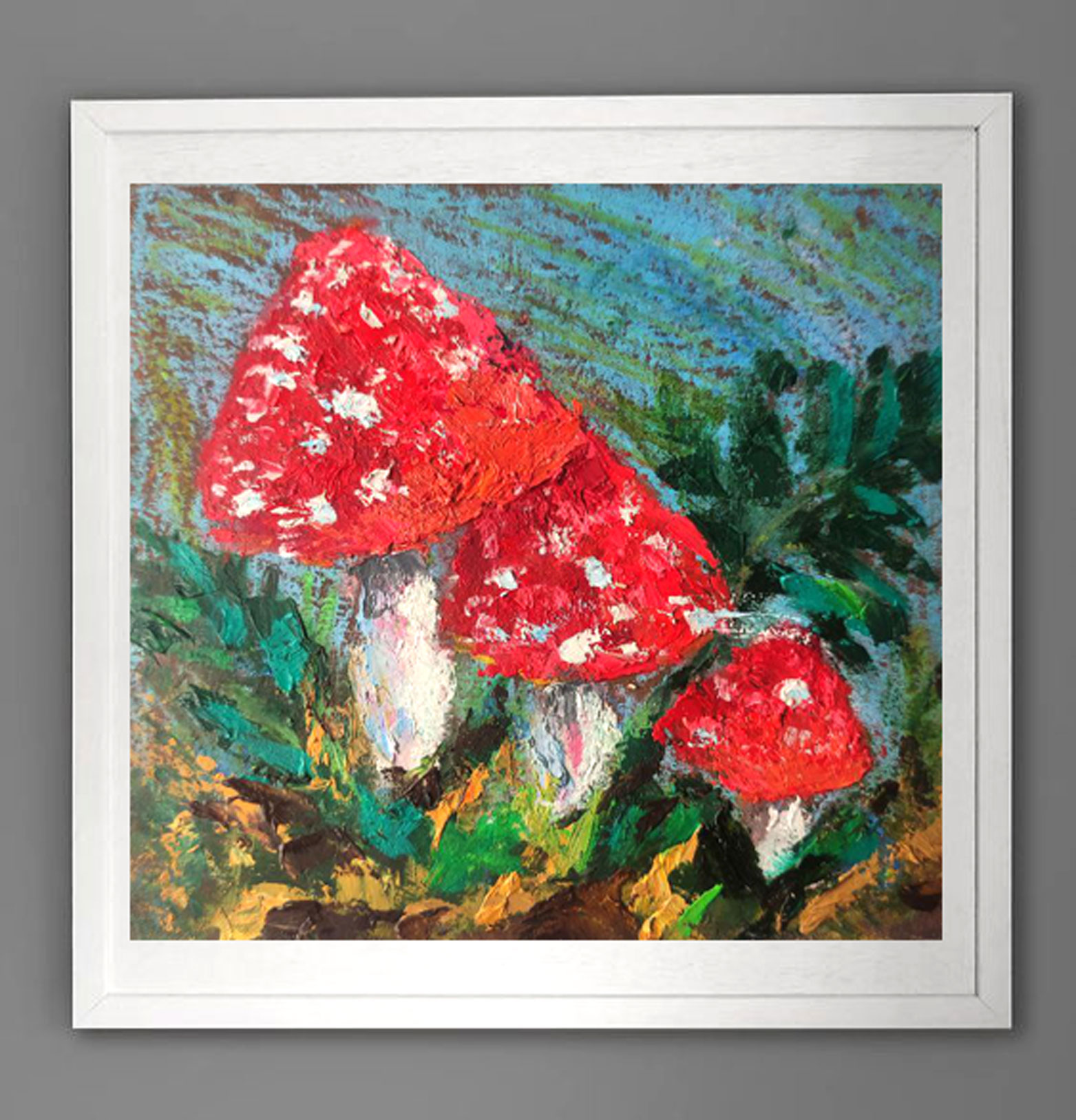 Mushrooms Oil Painting Fly Agaric Original Art Forest Mushro | Inspire ...
