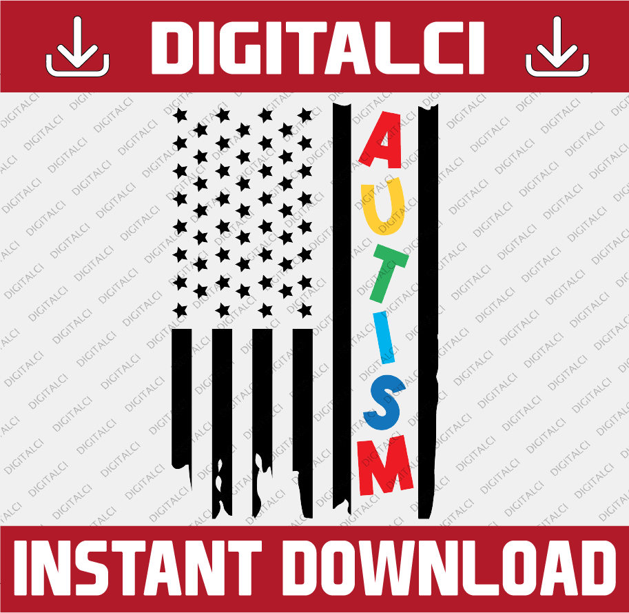Autism Dad Distressed American Flag SVG, Autism Awareness Co | Inspire ...