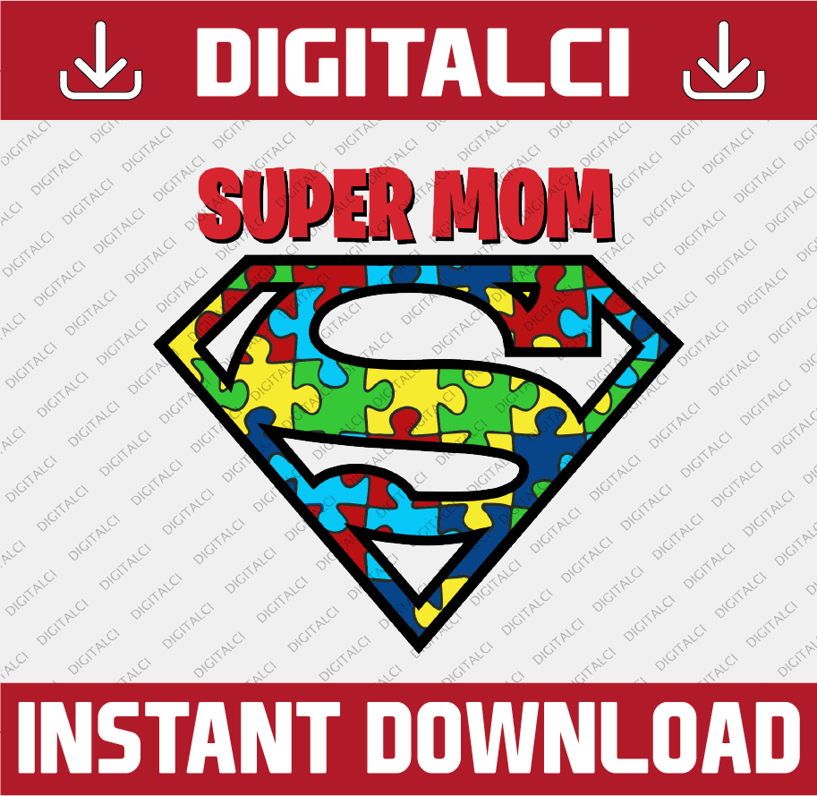 Autism Awareness PNG| Super Mom | Autism mom png| Puzzle png | Inspire ...