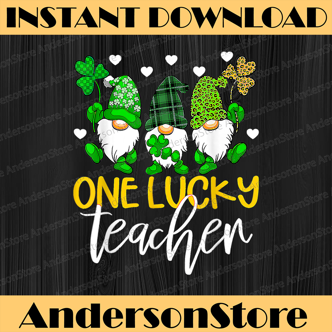One Lucky Teacher Gnomies Png, St Patrick's Day Gnome Shamro | Inspire ...