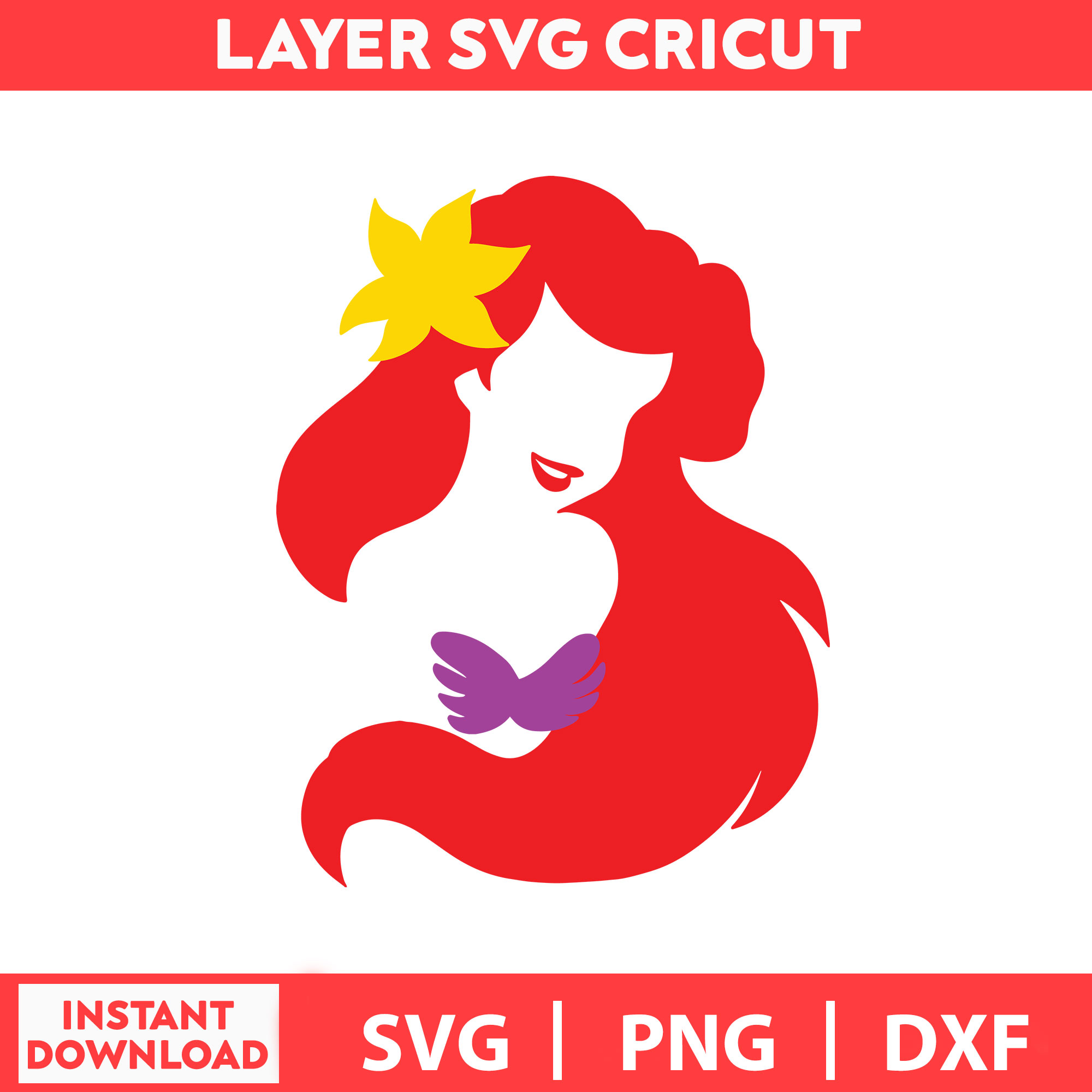 Ariel Silhouette Colour, Mickey Mouse, Disney Birthday Svg, | Inspire ...