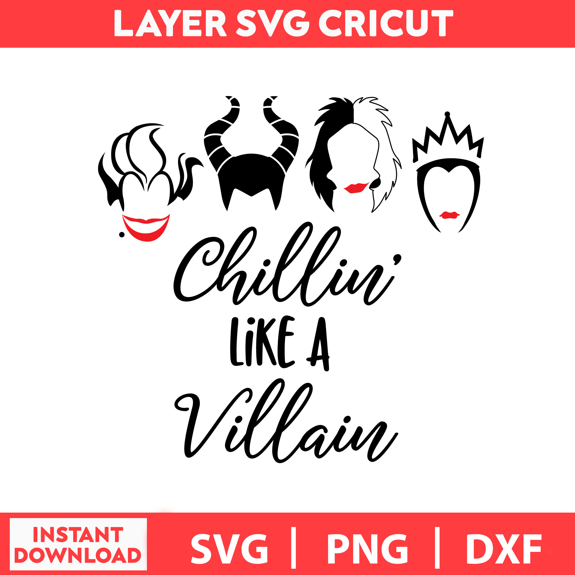 Chillin Like A Villain, Disney Birthday Svg, Disney Svg, Dis | Inspire ...