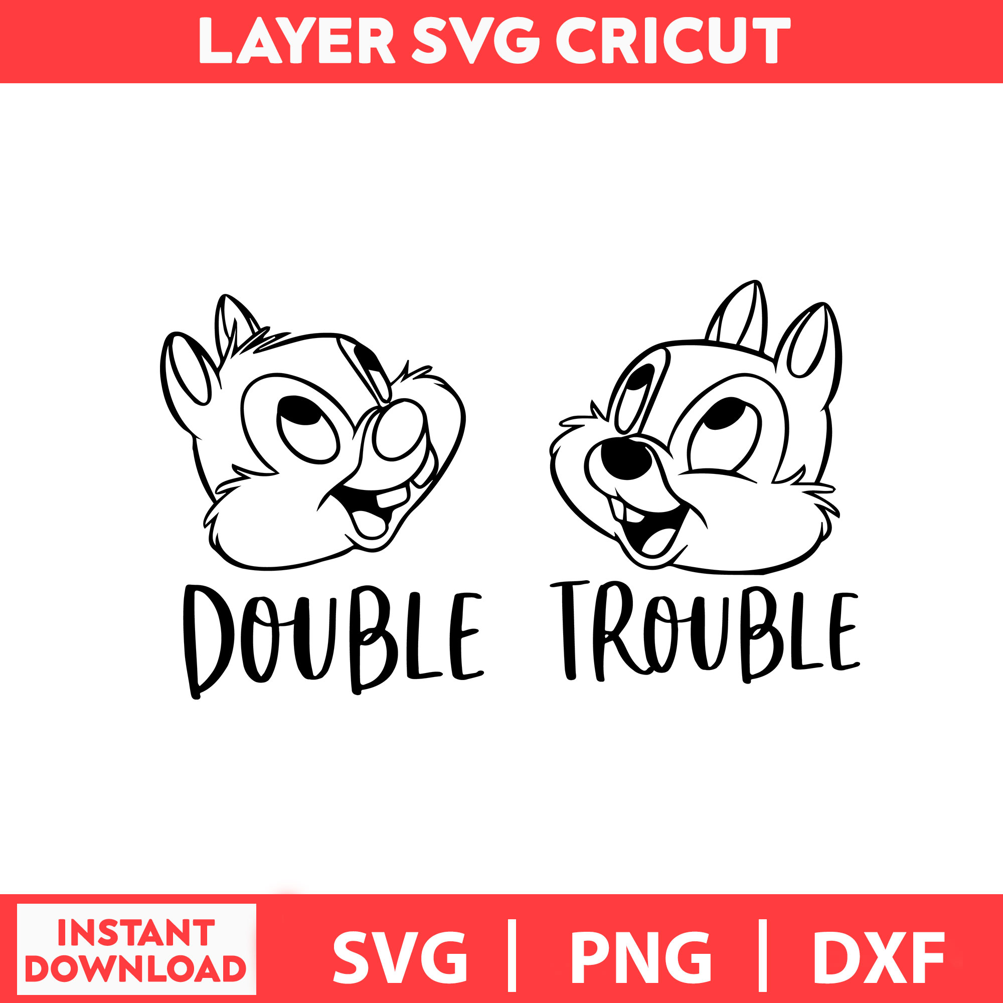 Chip Dale Double Trouble Disney Birthday Svg, Disney Svg, Di | Inspire ...