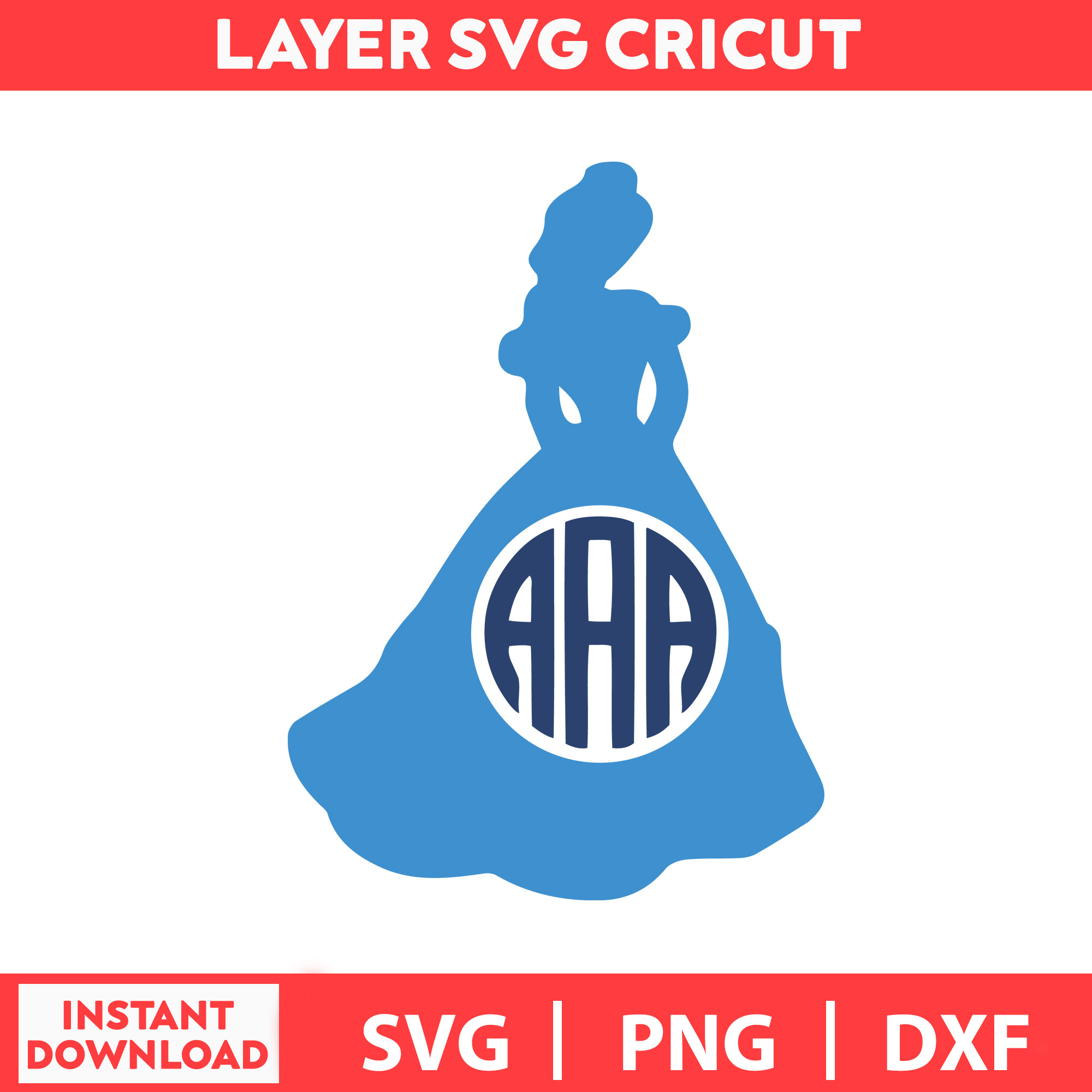 Disney Princess Monogram Blue , Disney Birthday Svg, Disney | Inspire ...