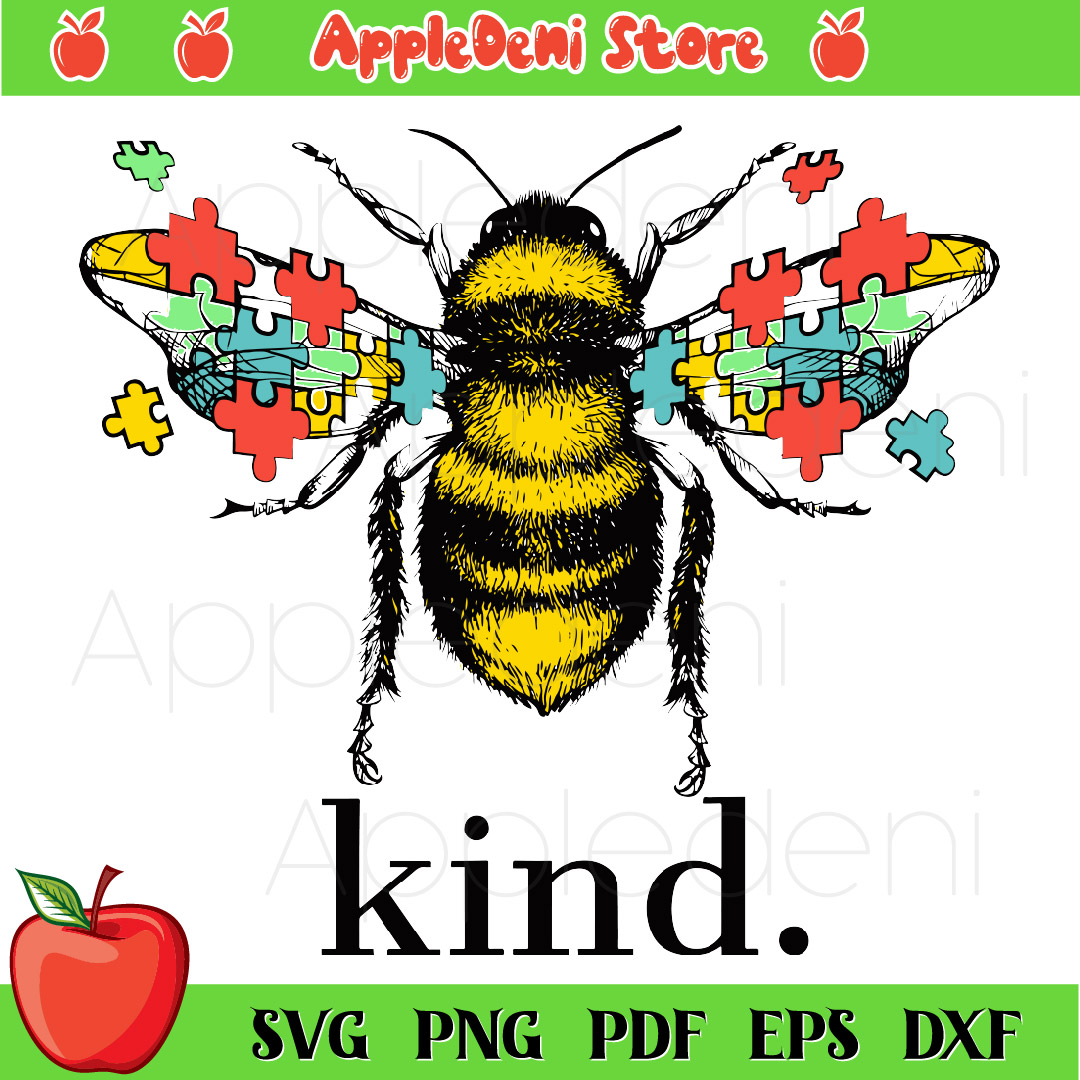 Autism Awareness Bee Kind Puzzle SVG, Autism SVG, Awareness | Inspire ...