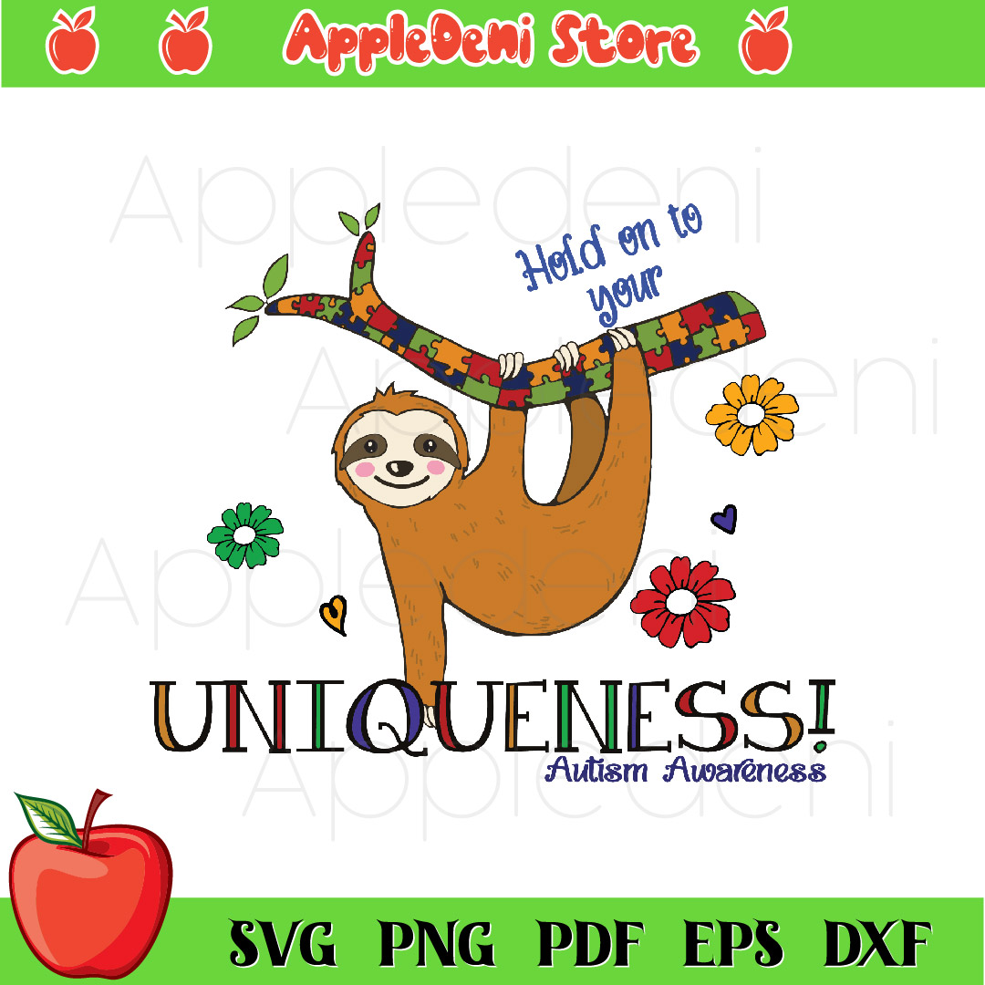 Autism Awareness Sloth SVG PNG, Sloth Svg, Tree Svg, Autism - Inspire ...