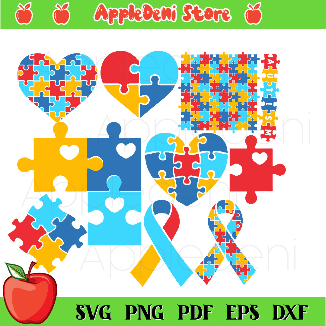 Autism Puzzle Bundle SVG PNG, Autism Svg, Awareness Svg | Inspire Uplift