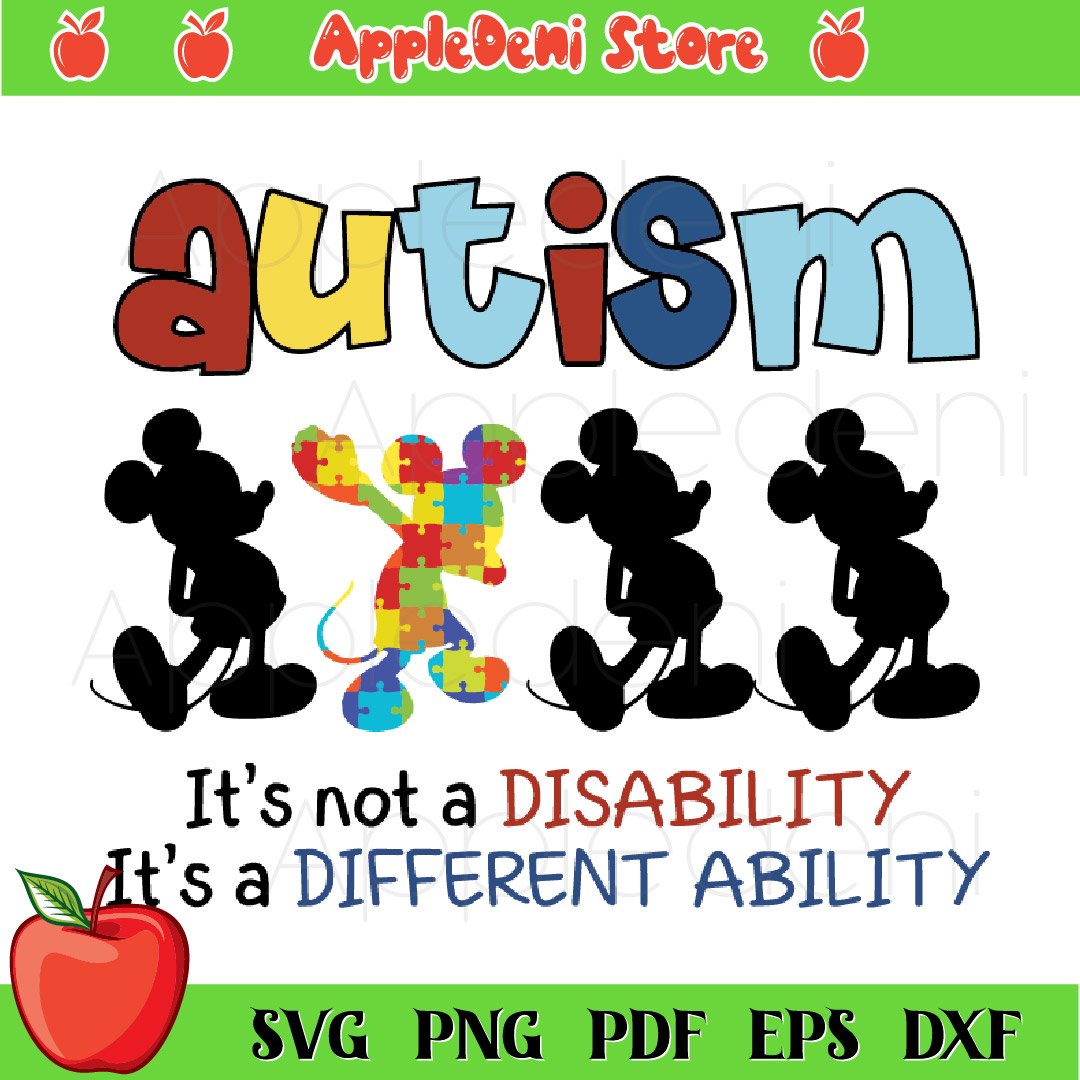 Autism Is A Different Ability Svg, Autism Mickey Mouse Svg, | Inspire ...