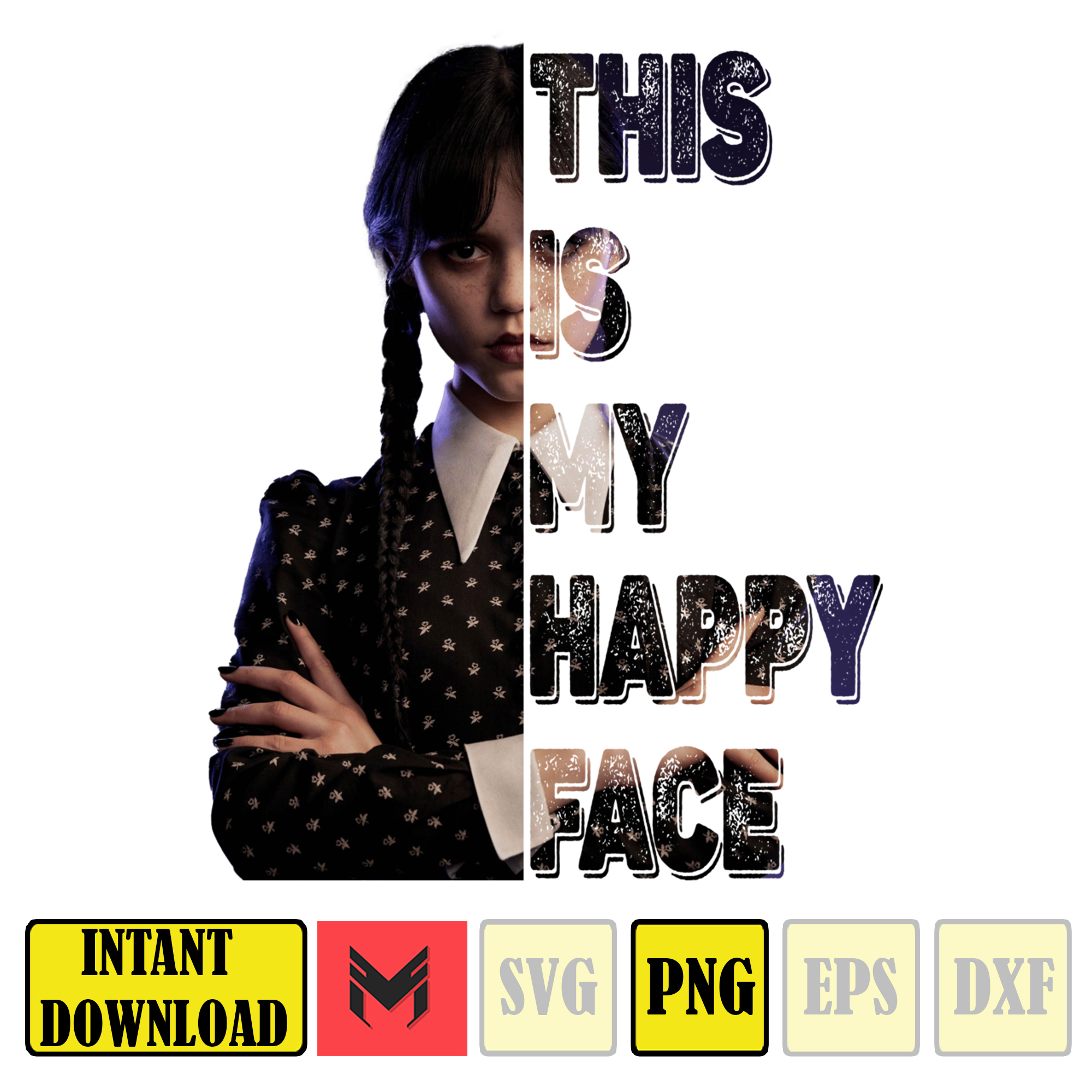 This Is My Happy Face ,Wednesday Addams png, Jenna Ortega pn - Inspire ...