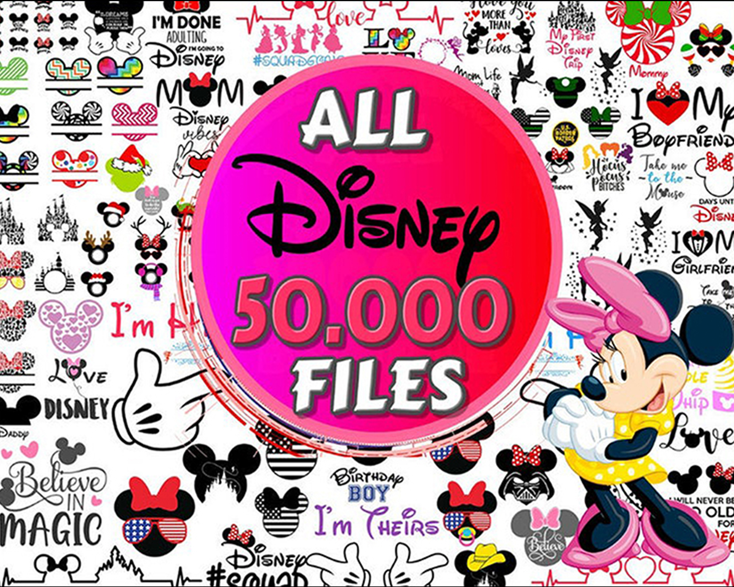 50.000 file Disney bundle SVG, Mega Disney svg dxf eps png, | Inspire ...