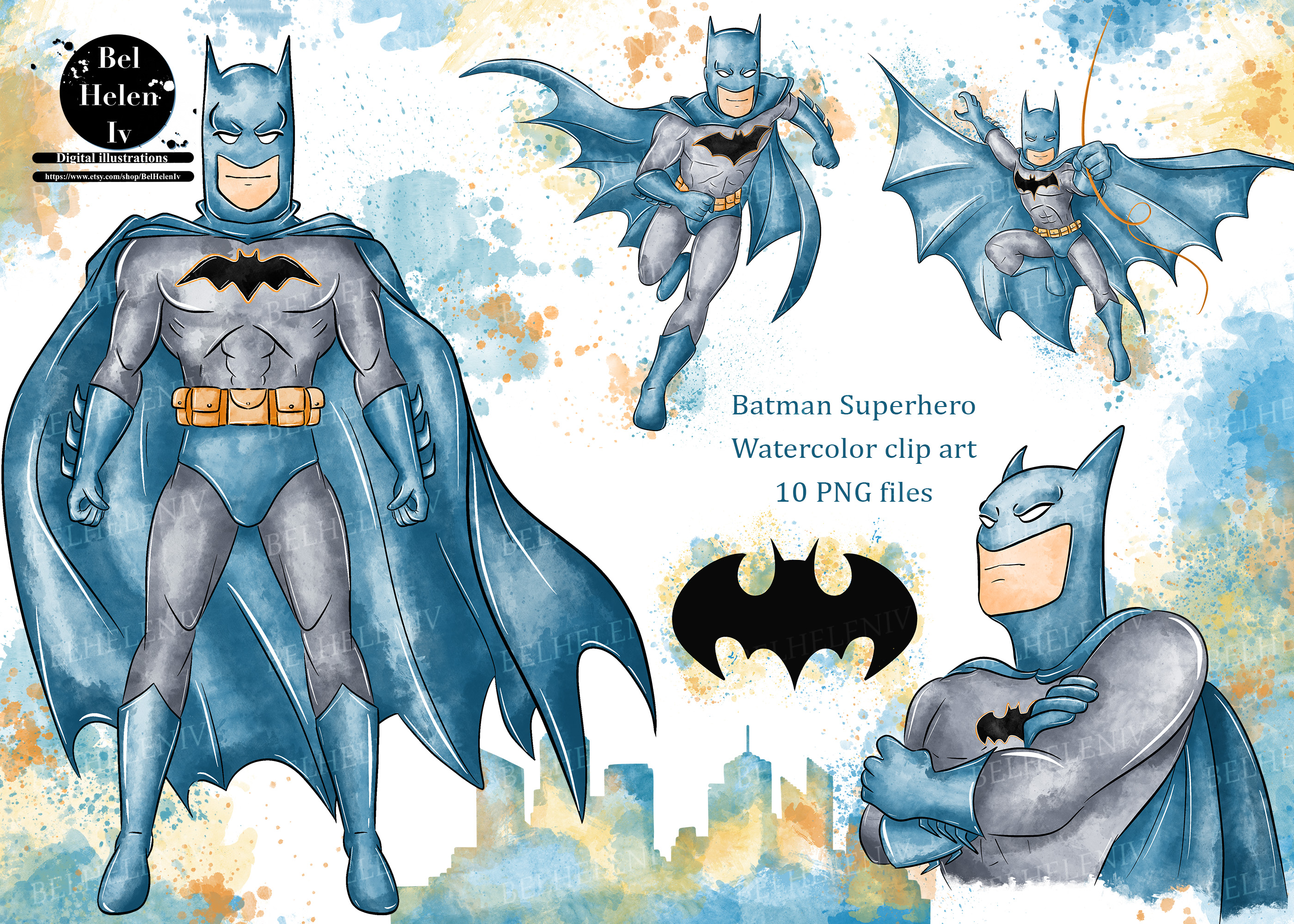 watercolor Clip art Super Hero - Inspire Uplift