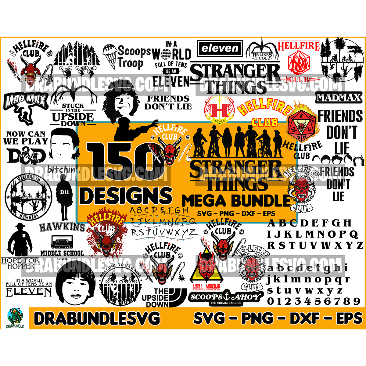 150 Hellfire Club Svg,Stranger Things SVG Bundle, Stranger T | Inspire ...