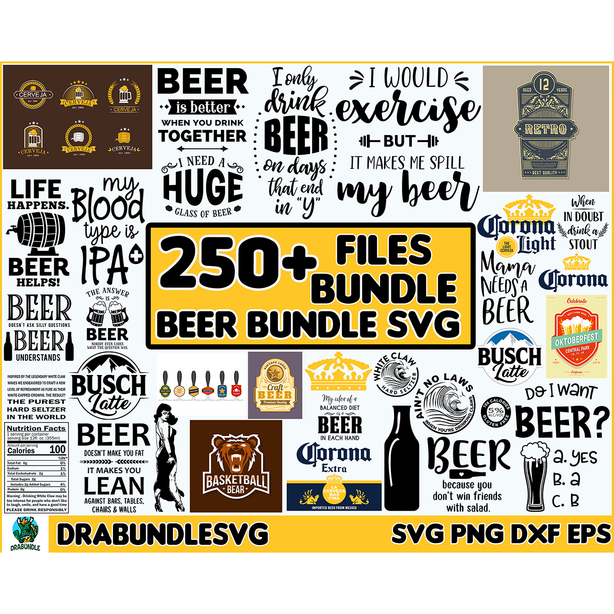 200 Beer SVG Bundle svg, png, eps, dxf digital file, Cut Fil | Inspire ...