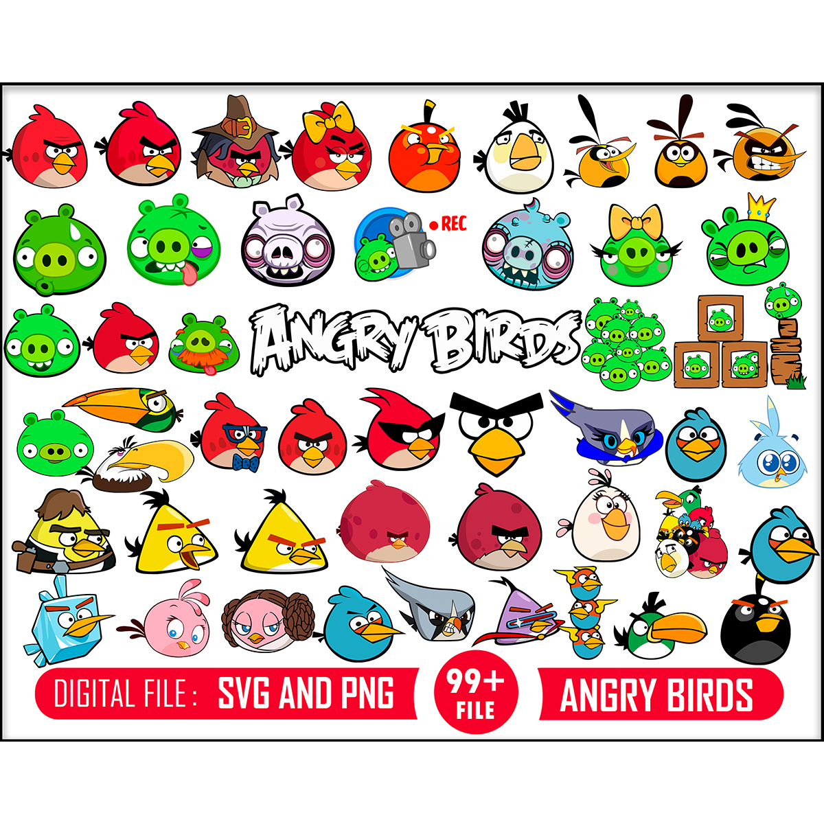 99 Angry Birds svg, Angry Birds Bundle svg, Angry Birds birt - Inspire Uplift