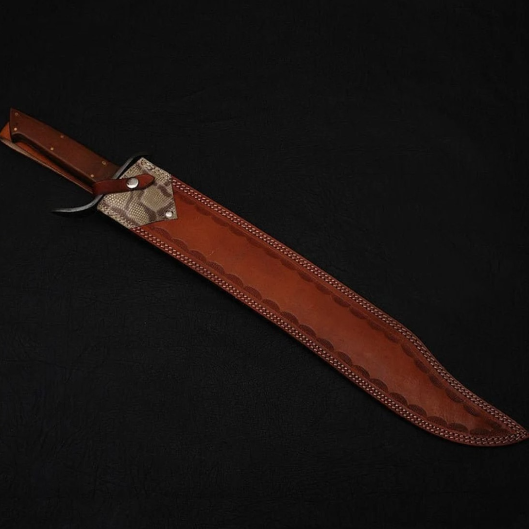 26" Custom Forged Damascus Steel SWORD Handle with Brown Mic | Inspire ...