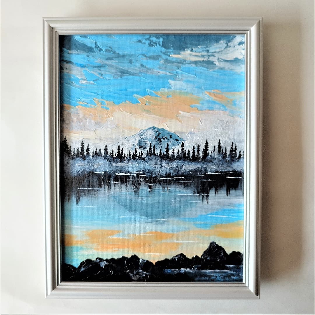 Mountain Landscape Acrylic Painting – Amazing Impasto Sunset | Inspire ...