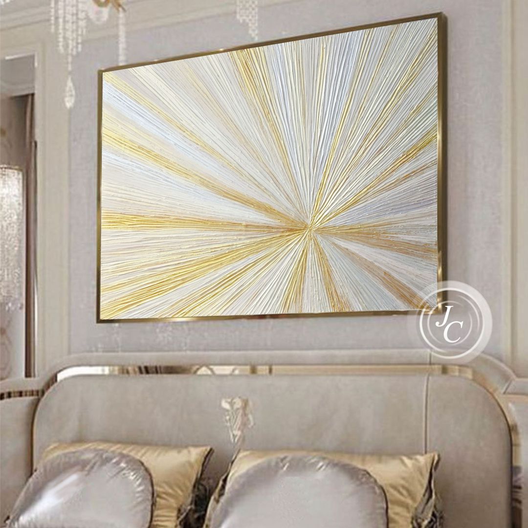 Gold Rays Abstract Wall Art Textured Painting Original art o | Inspire ...
