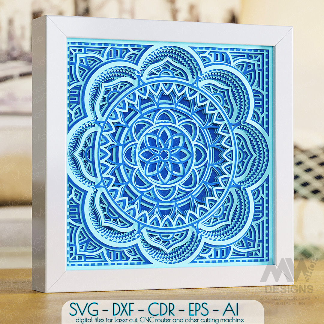 3d Svg Layered Mandala, 3D Mandala Pattern Shadow Box Mandal | Inspire ...
