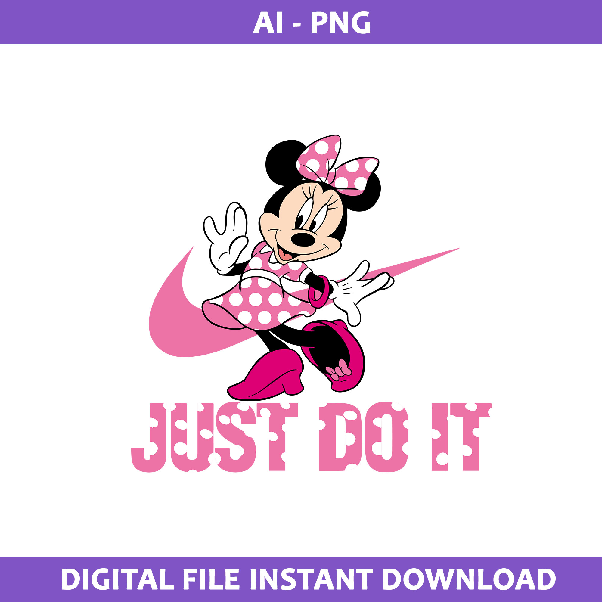Nike Minnie Polka Dots Pink Logo Png, Nike Just Do It Logo P | Inspire ...