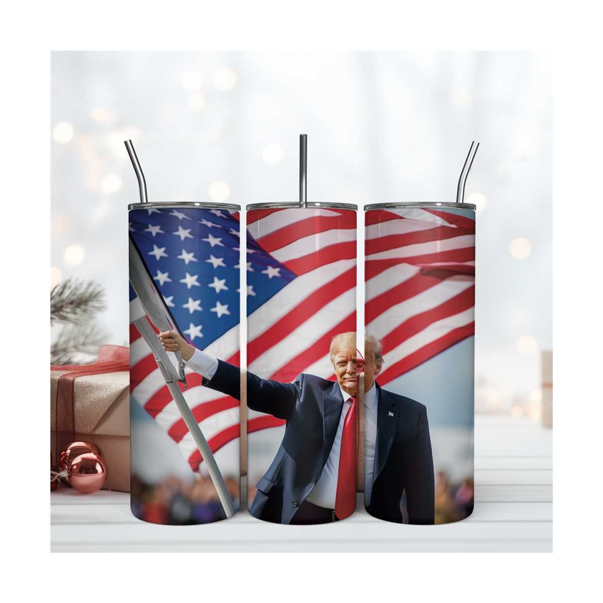 American Flag Trump 2024 20oz Skinny Tumbler Wrap, Sublimati | Inspire ...