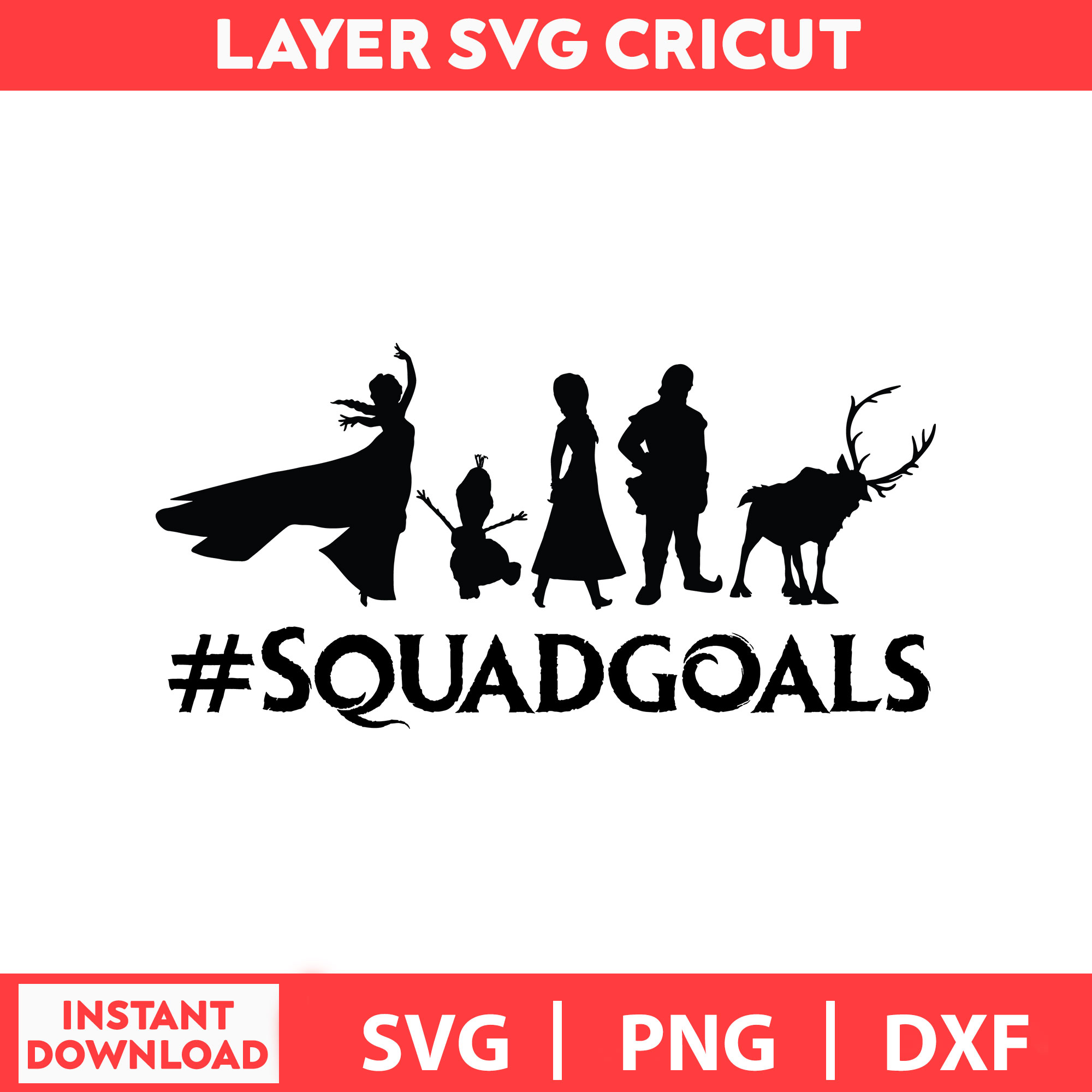 Frozen Squadgoals, Mickey Mouse Svg, Disney Birthday Svg, Di | Inspire ...