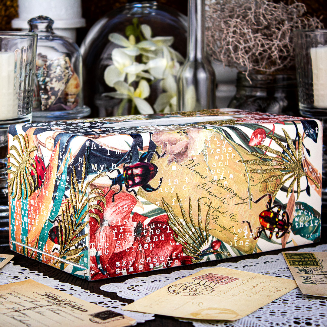 Vintage Postcards with Gold Glitter Leaves on the Tropical B - Inspire ...