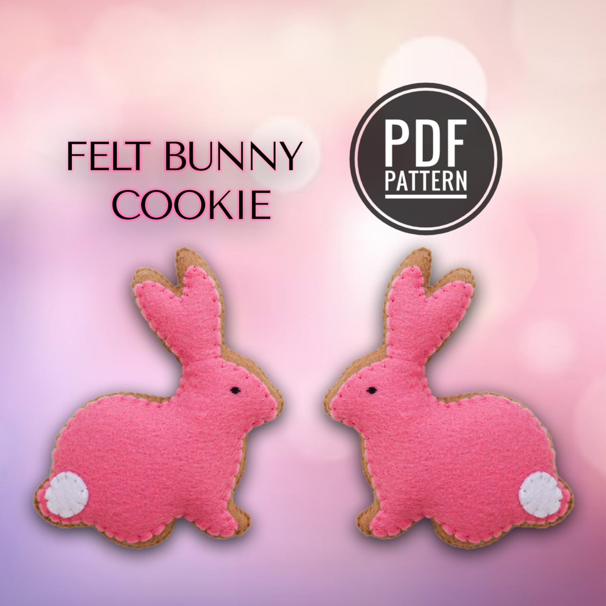 Easter Cookies Sewing Pattern, Felt Bunny Cookies Pattern, E - Inspire ...