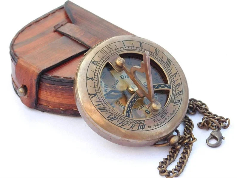 Beautiful Brass Antique Sundial Compass | Come with Leather | Inspire ...