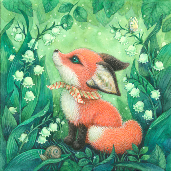 Fox watercolor painting, red fox art print, cute fox print | Inspire Uplift