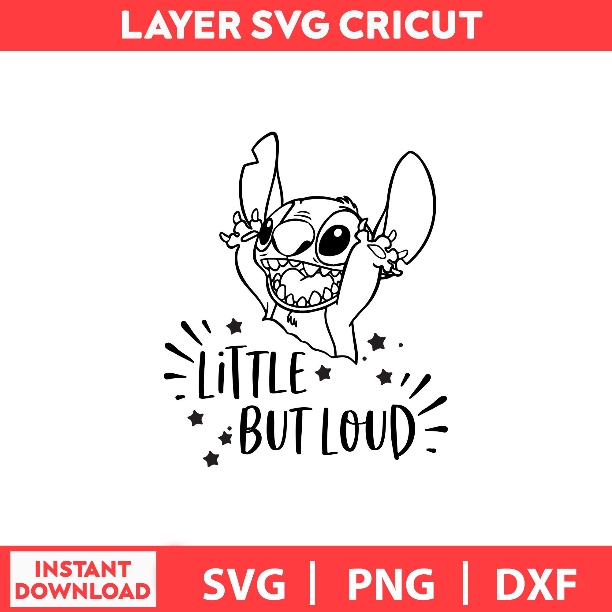 Stitch Little But Loud, Mickey Mouse Svg, Disney Birthday Sv - Inspire ...
