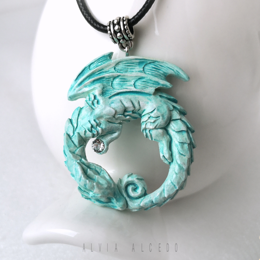 The treasure guardian dragon - fantasy pendant | Inspire Uplift